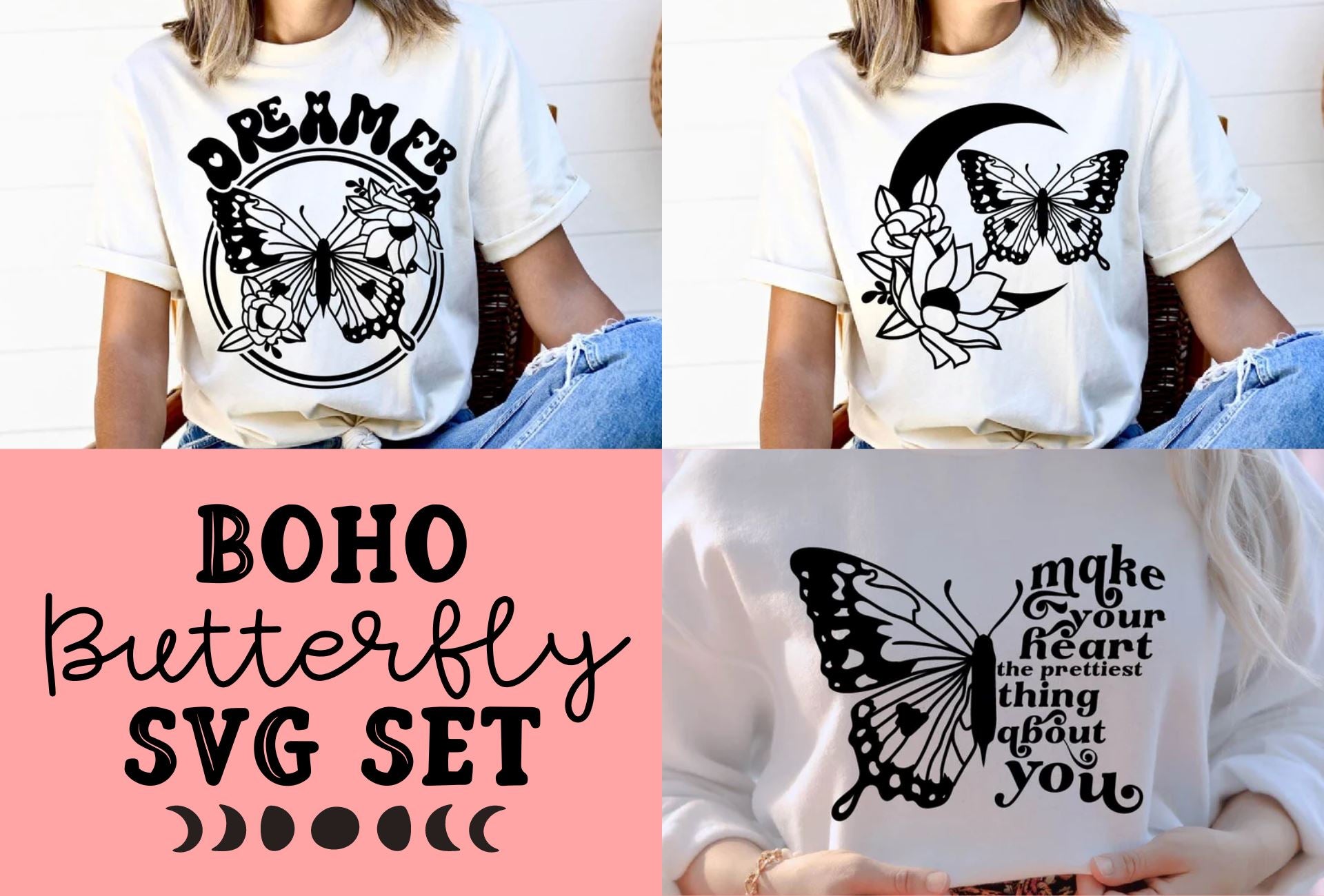 Boho Butterfly SVG Set - So Fontsy