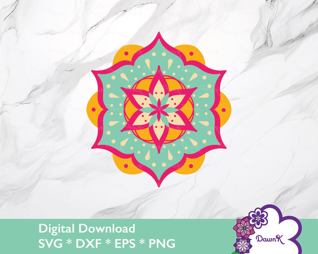 Boho Layered Flower Mandala SVG - floral mandala | Dawn K Designs - So ...