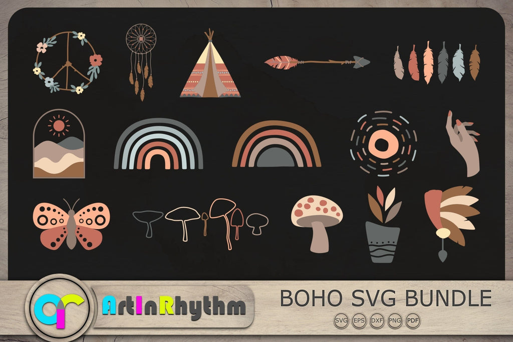 Boho Shape SVG Bundle, Abstract Boho SVG, Boho SVG Files, Boho SVG ...