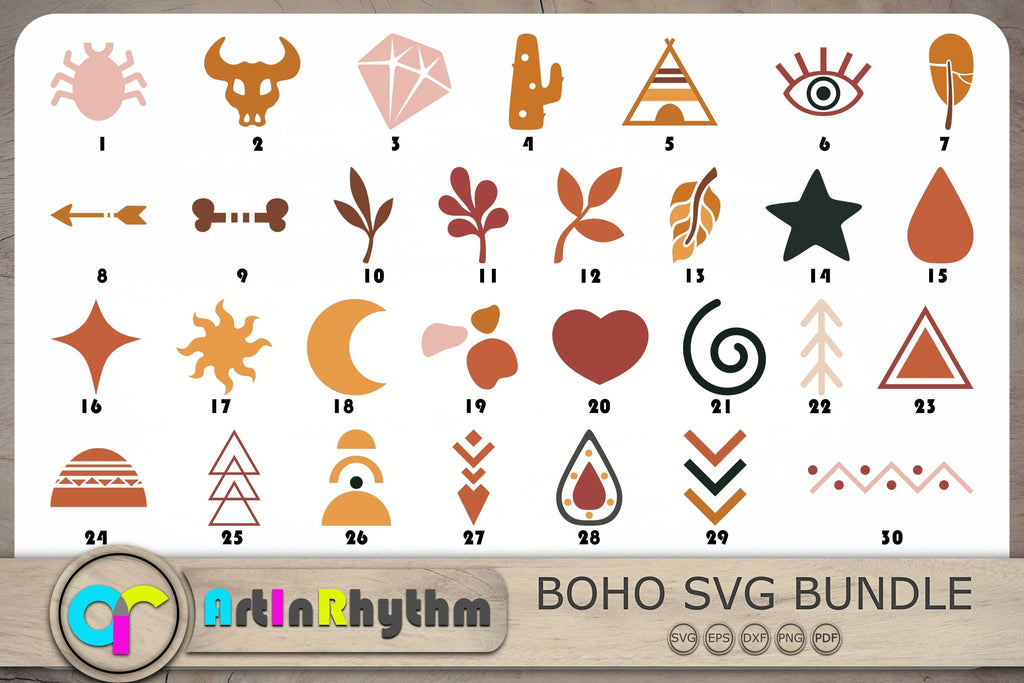 Boho Svg Bundle, Boho Svg, Boho Cliparts, Boho Cut Files - So Fontsy