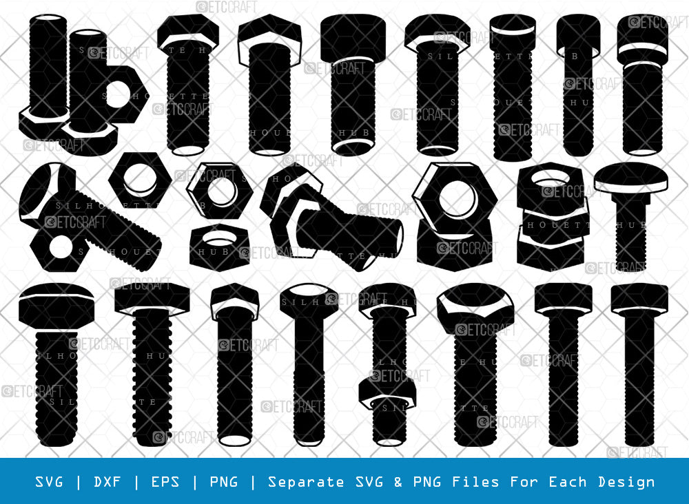 Bolt Screw SVG, Screw Silhouette, Screw Svg, Hardware Tool Svg, Bolt ...