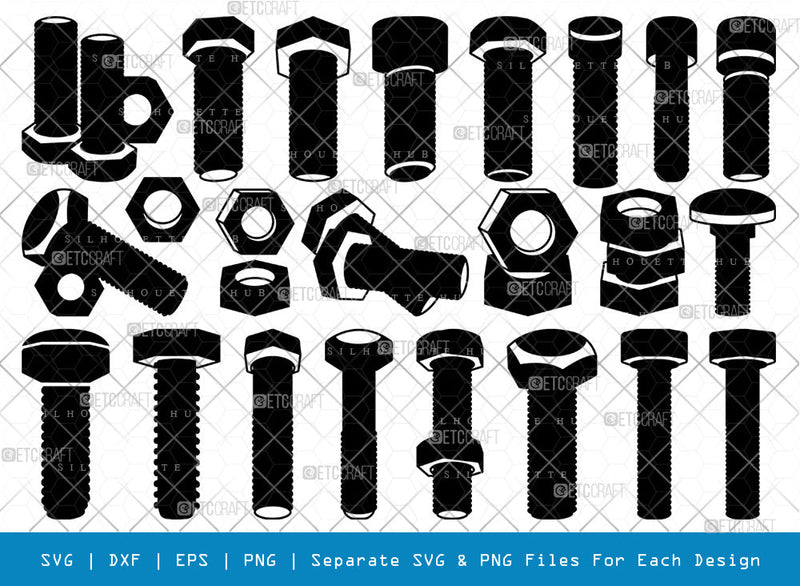 Bolt Screw SVG, Screw Silhouette, Screw Svg, Hardware Tool Svg, Bolt ...