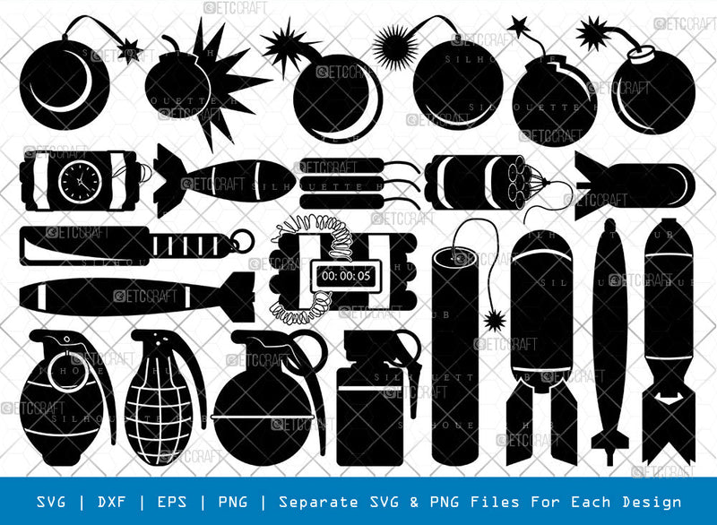 Bomb SVG, Bomb Silhouette, Rocket Svg, Cocktel Bomb svg, Airplane Bomb ...
