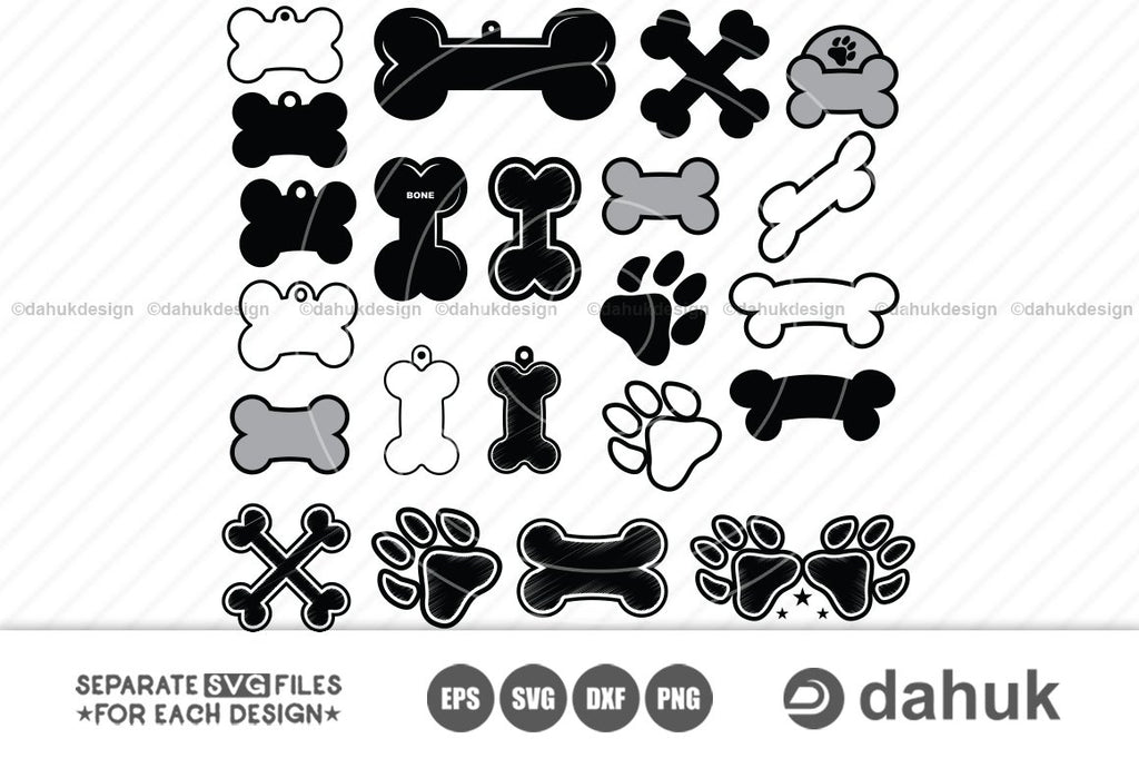 bone | dog | dog bone | dog tag | bones tag svg | bone silhouette ...