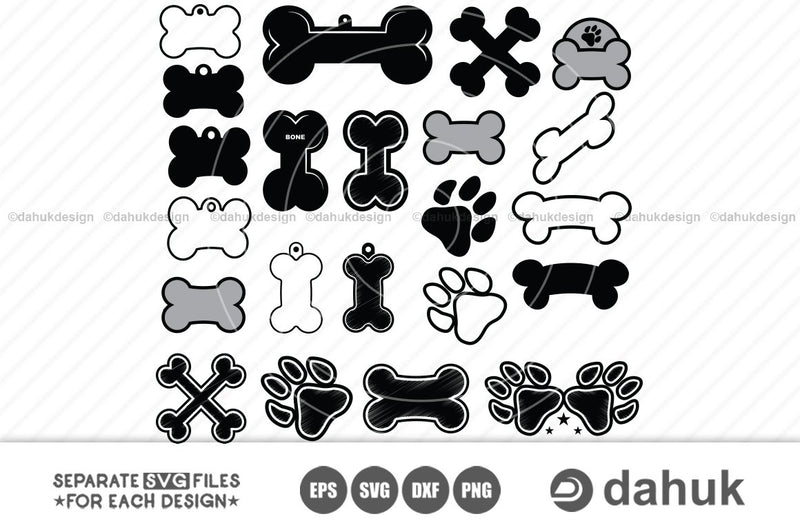 bone | dog | dog bone | dog tag | bones tag svg | bone silhouette ...