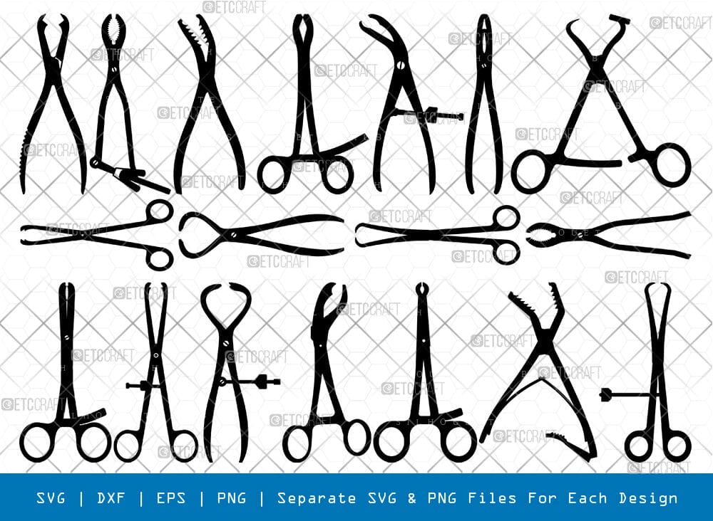 Bone Holder Forceps Silhouette Svg Cricut Cut Files Png Bundle, SB01042 ...