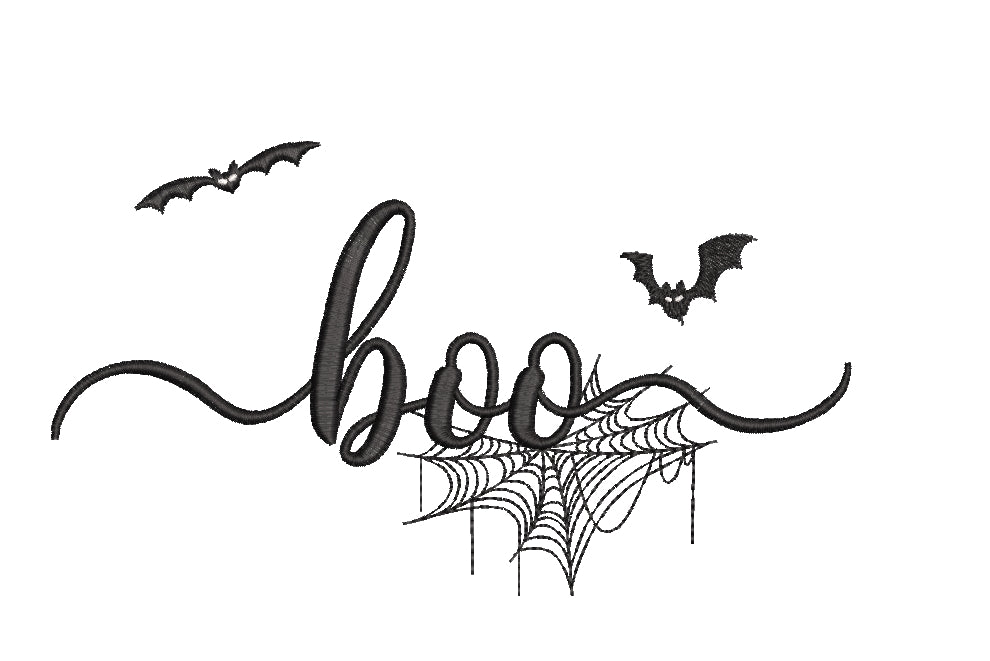 Boo embroidery design,Halloween embroidery design, 4 sizes. - So Fontsy