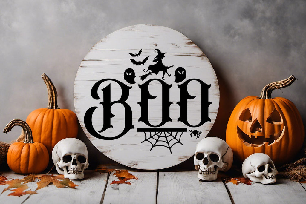 Boo Halloween SVG I Halloween Door Sign SVG I Halloween - So Fontsy