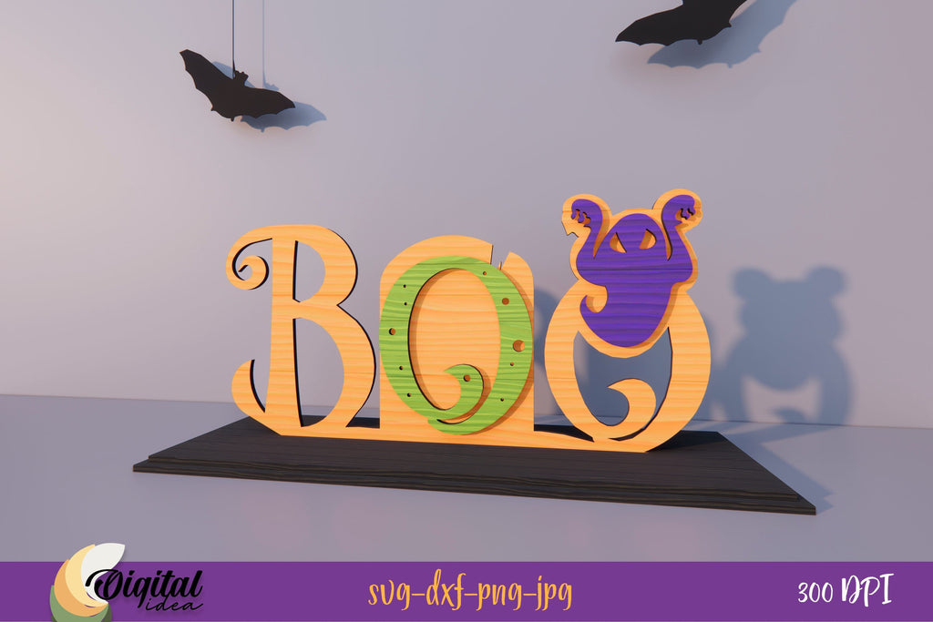 BOO | Layered Halloween Letter Stand 3D Design | Lettering SVG | Laser ...