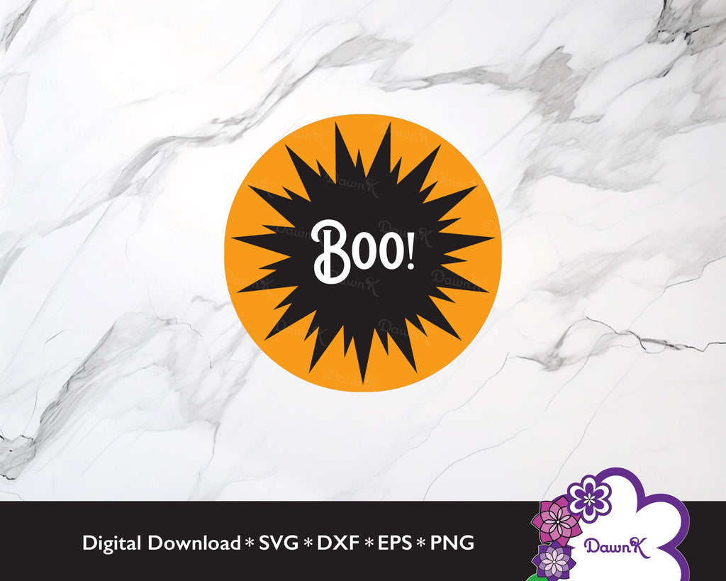 Boo! Orange and Black Easy Cut Versatile SVG | Dawn K Designs - So Fontsy