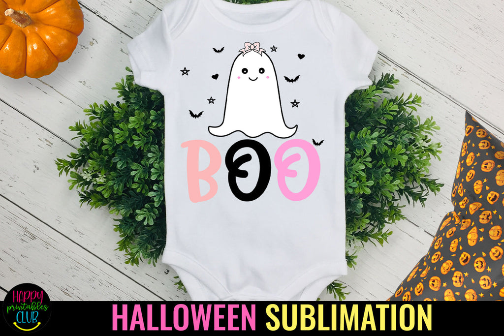 Boo Pink Halloween Sublimation I Halloween Pink PNG - So Fontsy