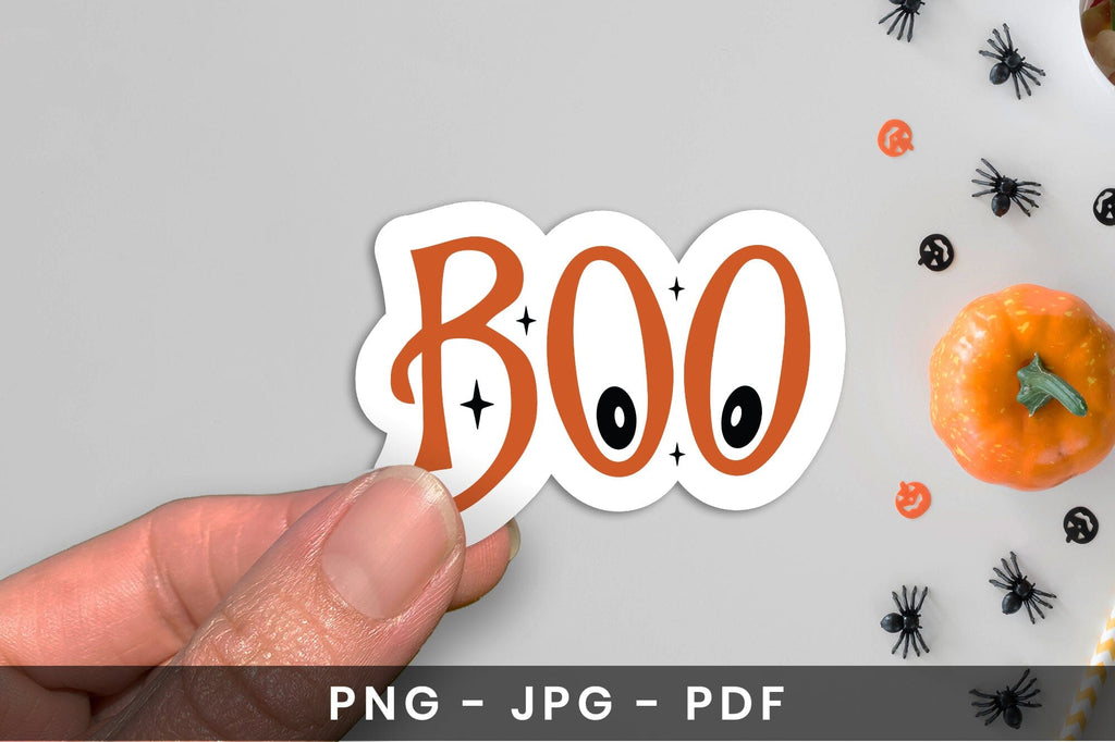 Boo PNG | Halloween Printable Sticker - So Fontsy
