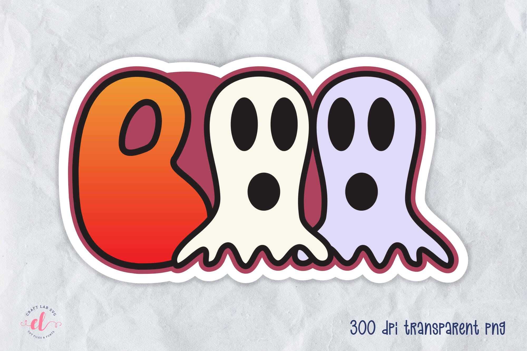 Boo PNG, Printable Halloween Sticker - So Fontsy