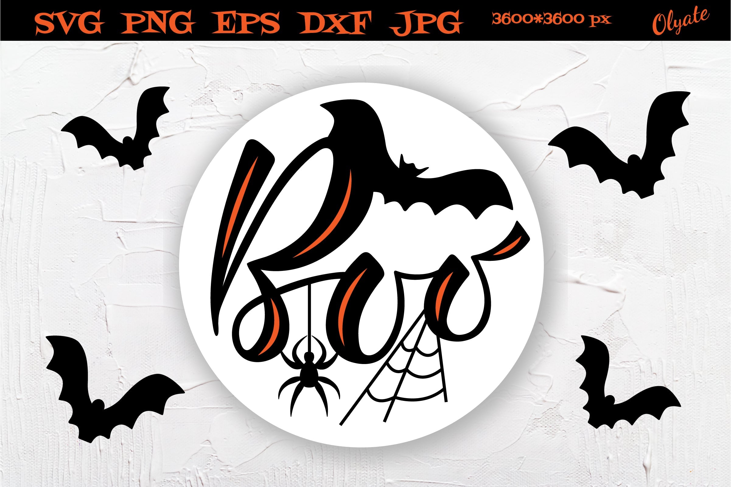 Boo SVG. Halloween Round Sign. Farmhouse Halloween SVG - So Fontsy