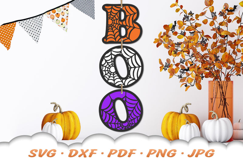 Boo SVG | Halloween SVG | Vertical Sign - So Fontsy