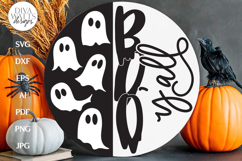 Boo Y'all SVG Halloween Ghost Door Hanger SVG For Fall Halloween Ghost ...