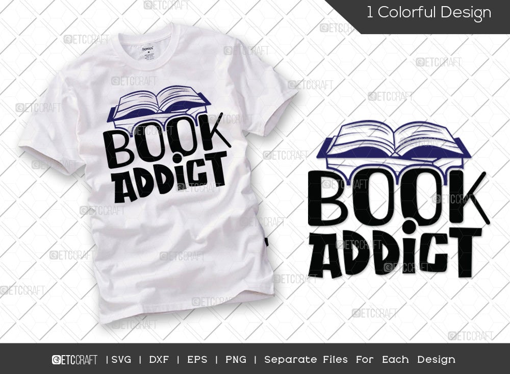 Book Addict SVG Cut File | Bookworm Svg | Book Lover Svg | Librarian ...