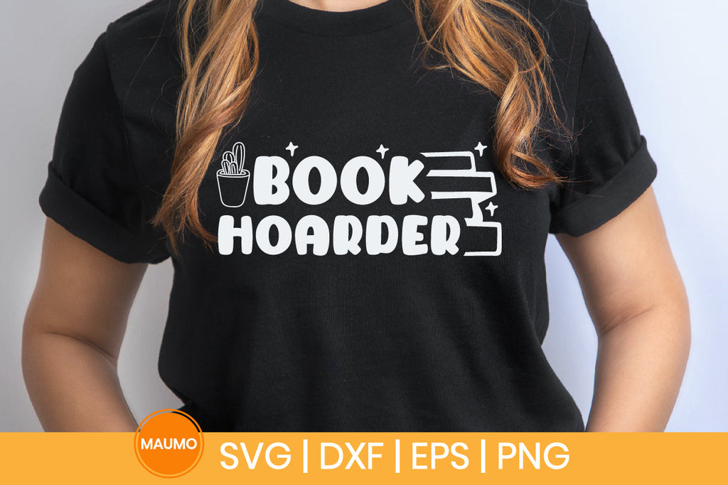 Book hoarder svg quote - So Fontsy