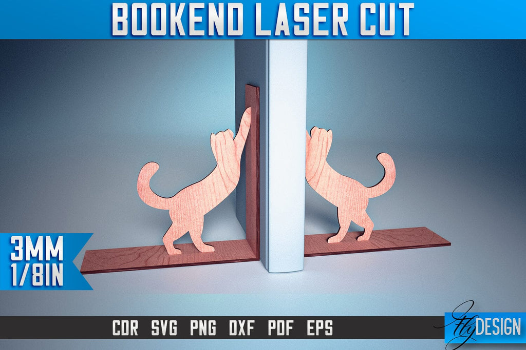 Bookend Laser Cut SVG | Book Laser Cut SVG Design | CNC Files - So Fontsy