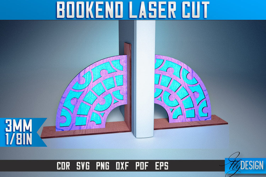 Bookend Laser Cut SVG | Book Laser Cut SVG Design | CNC Files - So Fontsy