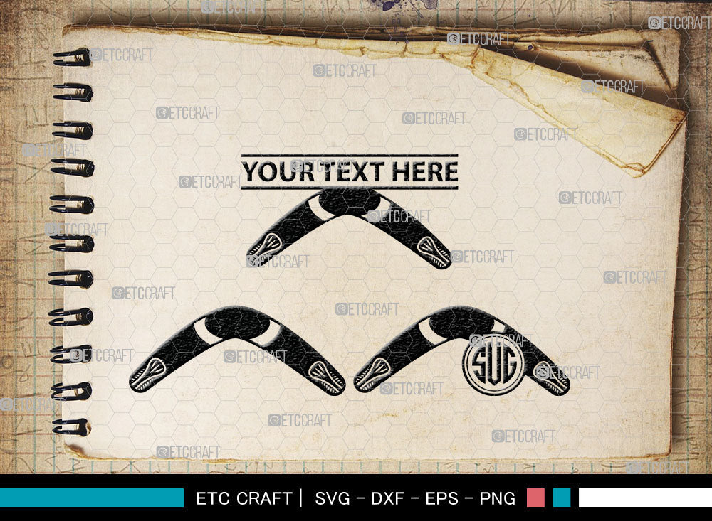 Boomerang Monogram, Boomerang Silhouette, Plotter Boomerang Svg ...