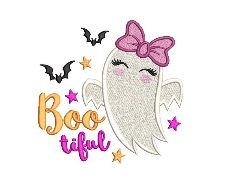 Bootiful Machine Embroidery Design, Ghost Baby Girl Embroidery File, 3 sizes, Instant Download ...