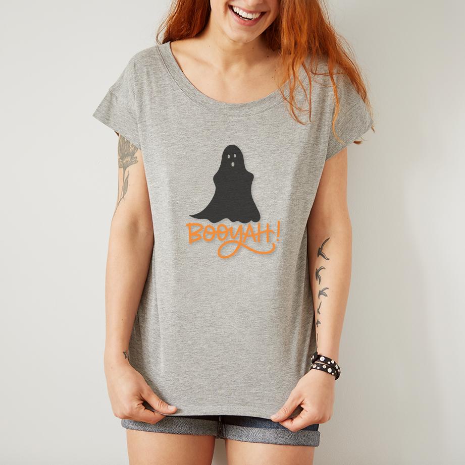 Booyah with Ghost Hand Lettered Halloween SVG Cut File - So Fontsy