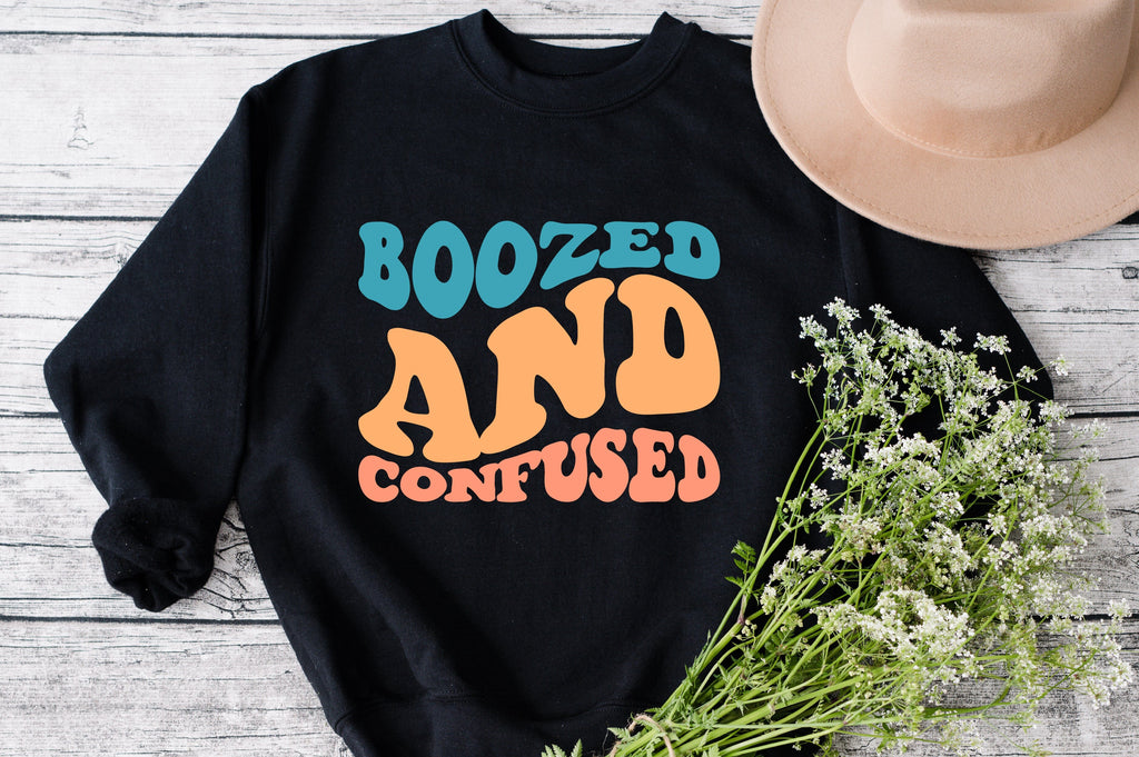 Boozed and Confused svg, Wavy Letters Svg, Vintage, Retro, Digital file ...