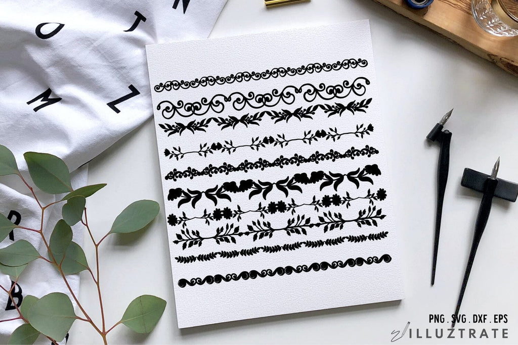 Border SVG cut files | Text Divider cutting files | Border Clipart ...