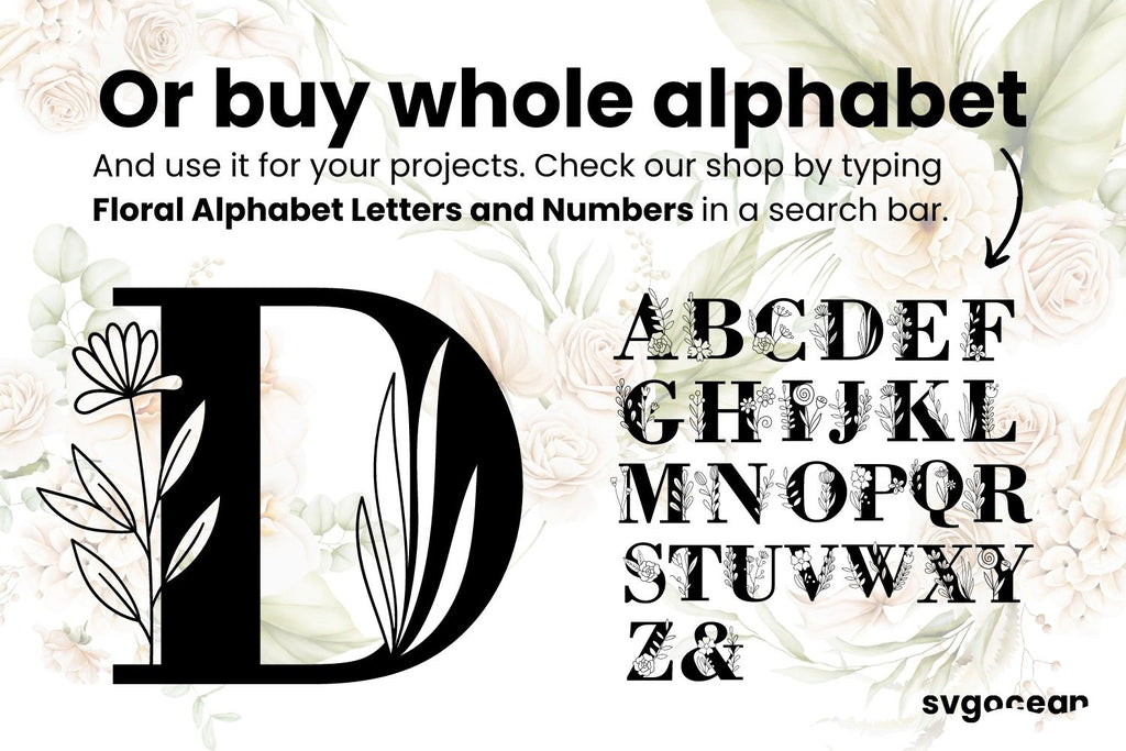 Botanical Letter D SVG - So Fontsy