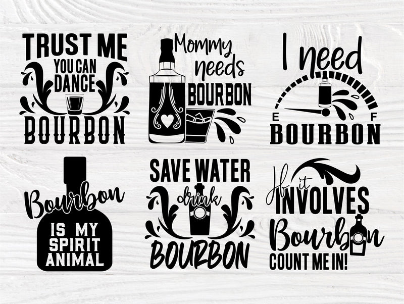 Bourbon SVG Bundle, Drinking Svg, Cricut Cut Files - So Fontsy