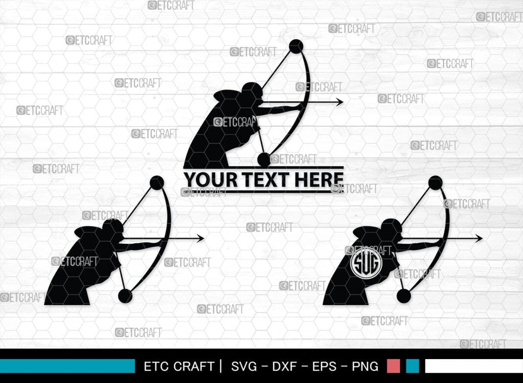 Bow And Arrow Monogram, Bow And Arrow Silhouette, Archery Svg, Arrow ...
