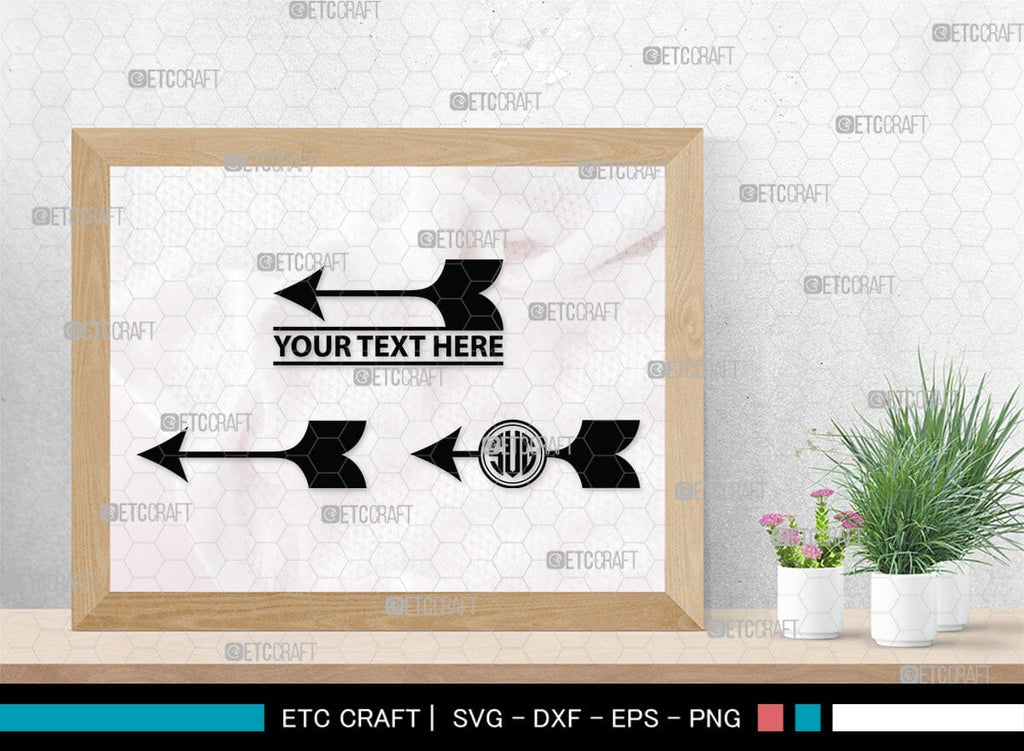 Bow And Arrow Monogram, Bow And Arrow Silhouette, Archery Svg, Arrow ...