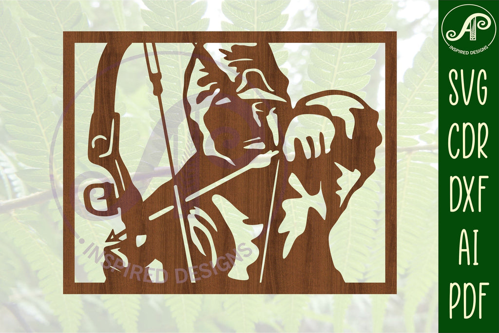 Bow hunting sign svg laser cut template - So Fontsy