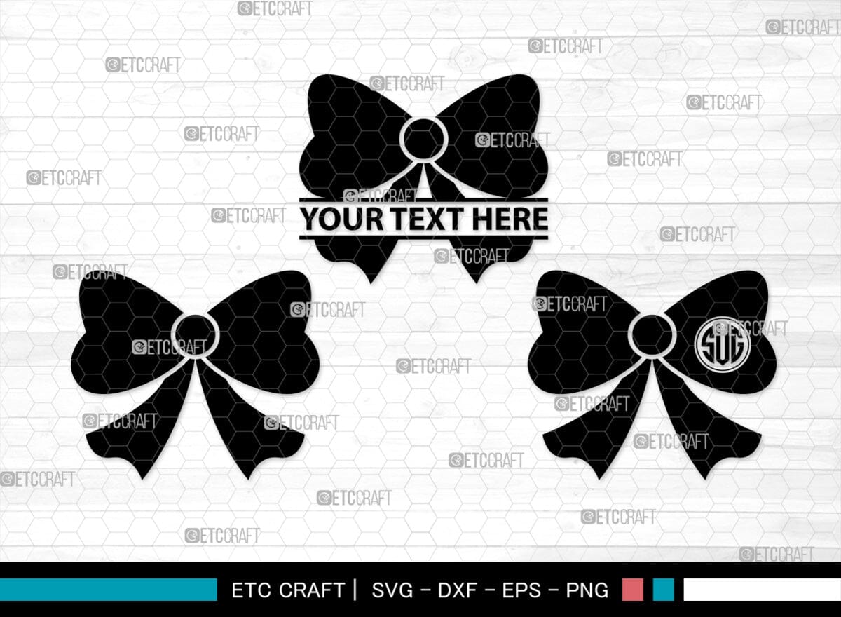 Bow Monogram, Bow Silhouette, Bow SVG Bundle, Bow Baby Svg, Bow Tie Svg ...
