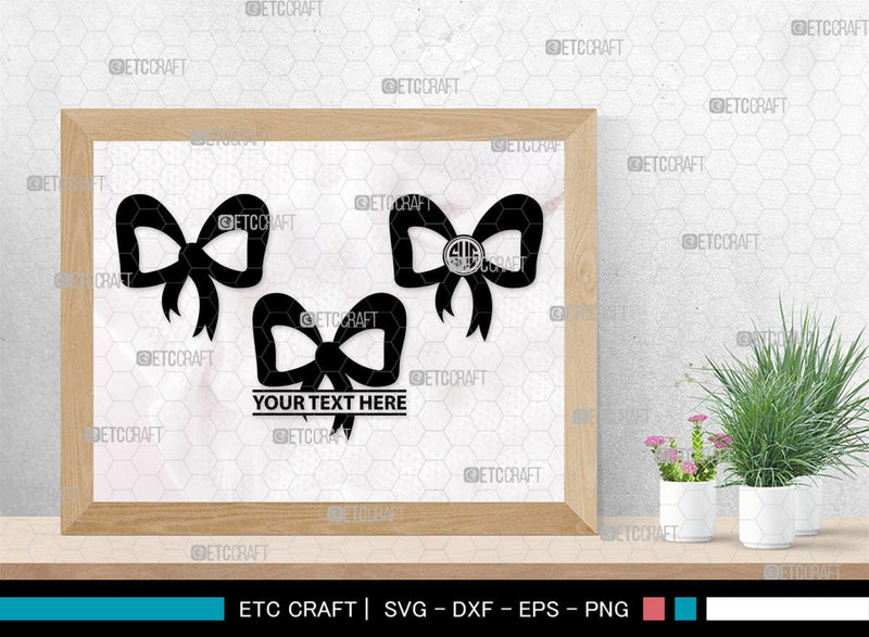 Bow Monogram, Bow Silhouette, Bow SVG Bundle, Bow Baby Svg, Bow Tie Svg ...