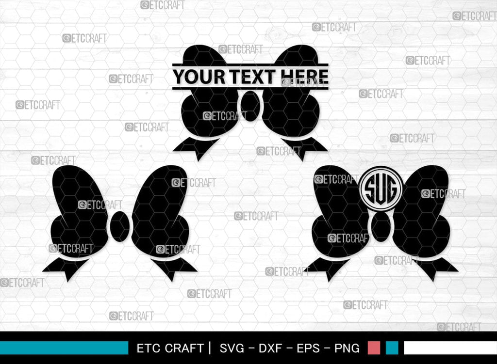 Bow Monogram, Bow Silhouette, Bow SVG Bundle, Bow Baby Svg, Bow Tie Svg ...