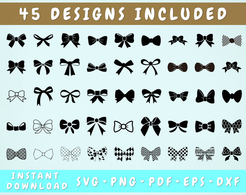 Bow Tie SVG Bundle - 45 Designs - So Fontsy