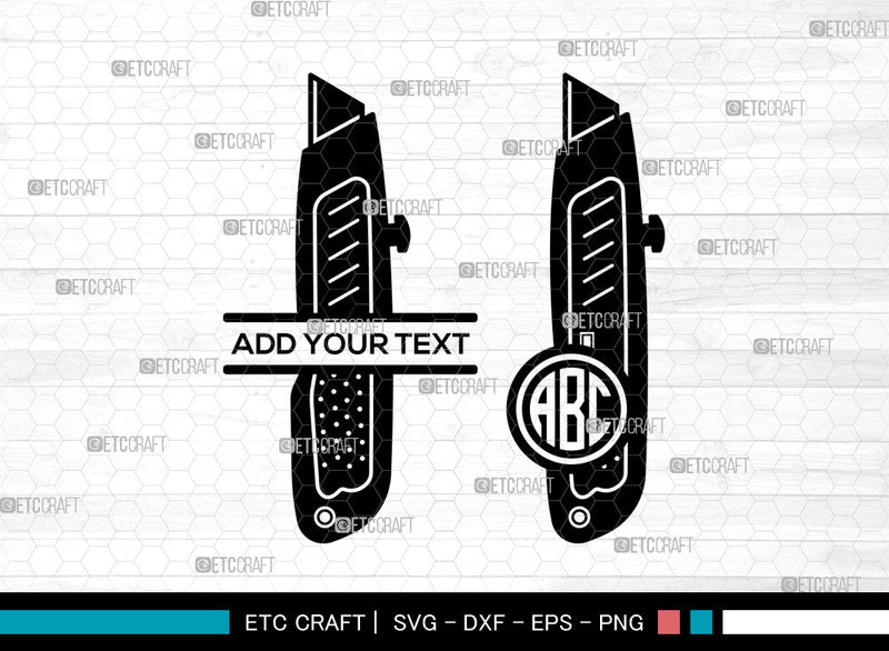 Box Cutter Monogram SVG, Circle Monogram Svg, Paper Cutter Svg, Cutter ...