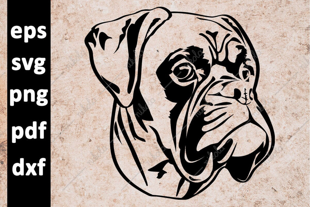 Boxer Dog Cut File Clipart PNG SVG EPS DXF PDF - So Fontsy