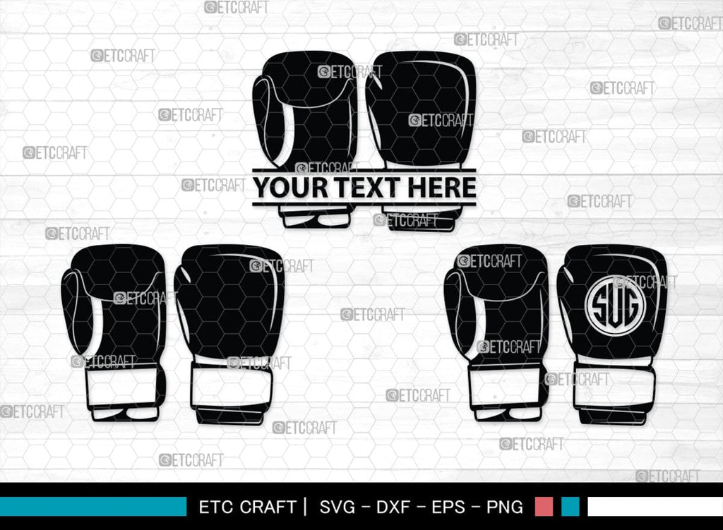 Boxing Gloves monogram, Boxing Gloves Silhouette, Sport Gloves Svg ...