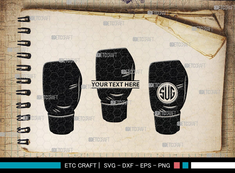 Boxing Gloves monogram, Boxing Gloves Silhouette, Sport Gloves Svg ...