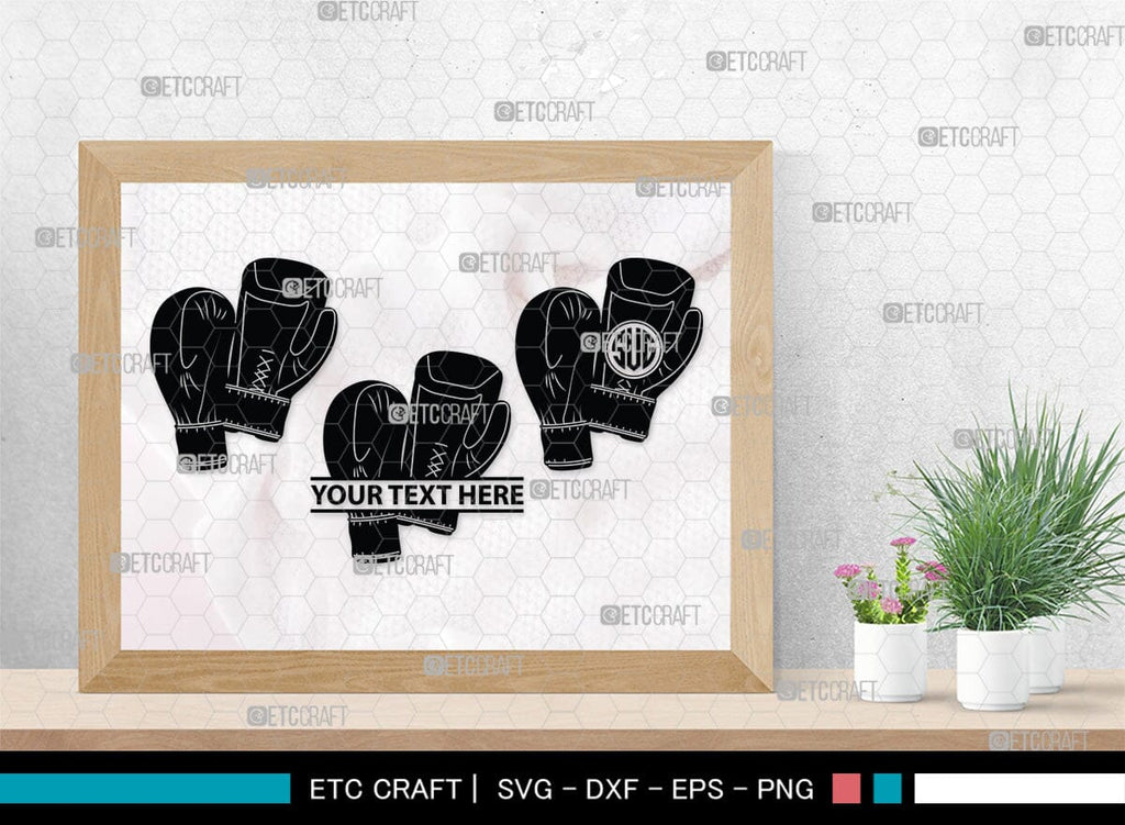 Boxing Gloves monogram, Boxing Gloves Silhouette, Sport Gloves Svg ...