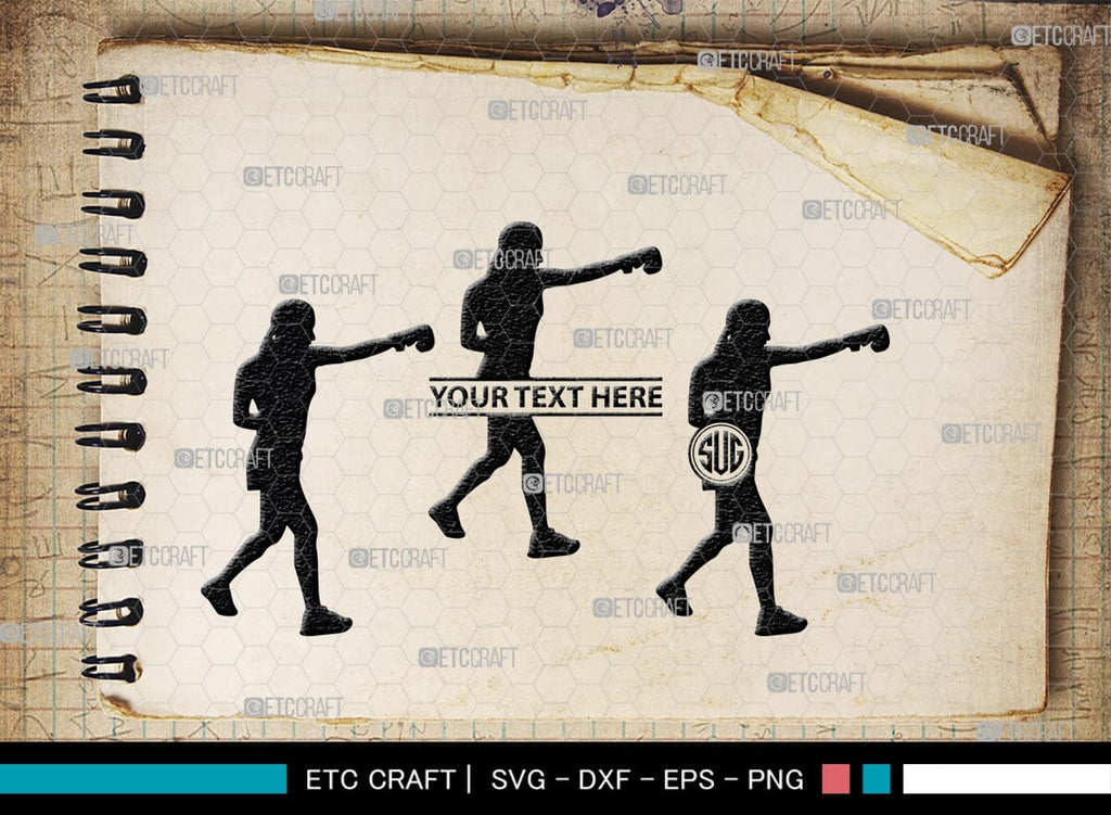 Boxing Monogram, Boxing Silhouette, Fighting Svg, Boxing Svg, Sports ...