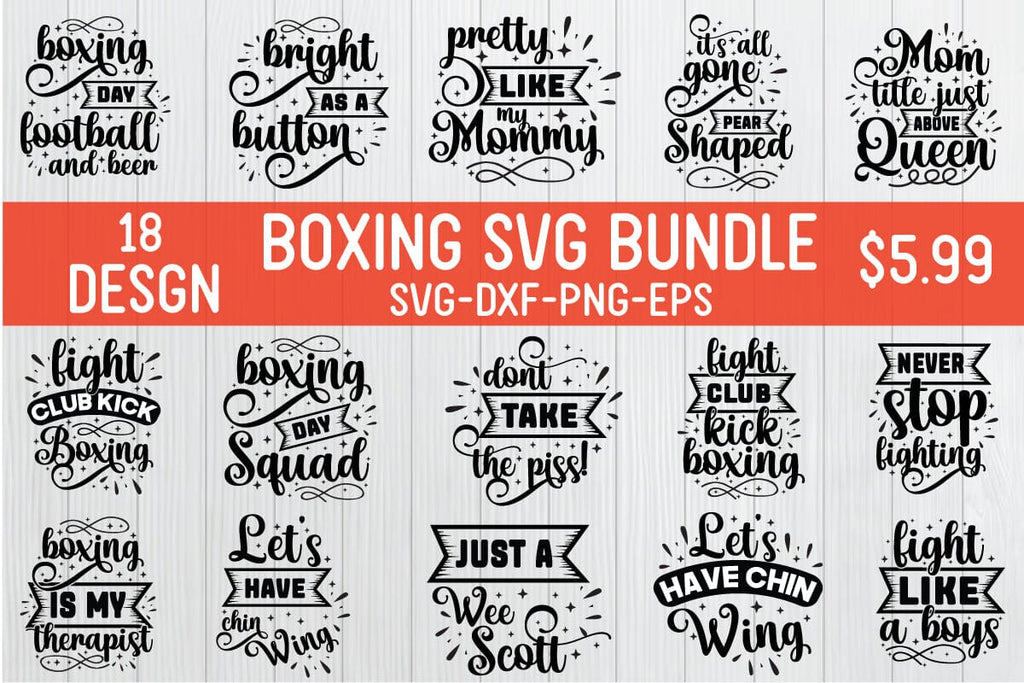 Boxing SVG Bundle, 6 Designs, Boxing Quotes SVG, Boxing Shirt SVG ...