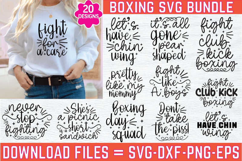Boxing SVG Bundle, 6 Designs, Boxing Quotes SVG, Boxing Shirt SVG ...