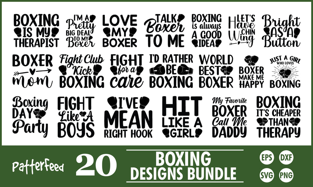 Boxing SVG Designs Bundle - So Fontsy