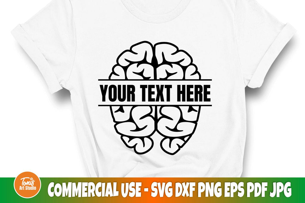 Brain SVG cut file, Brain silhouette svg, Brain outline svg, Brain vec ...