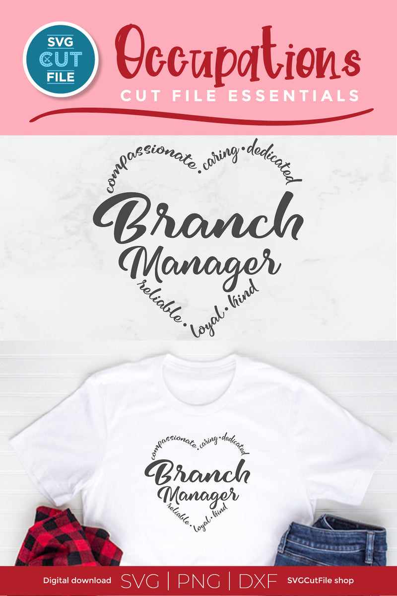 Branch manager svg for Cricut or Silhouette - So Fontsy