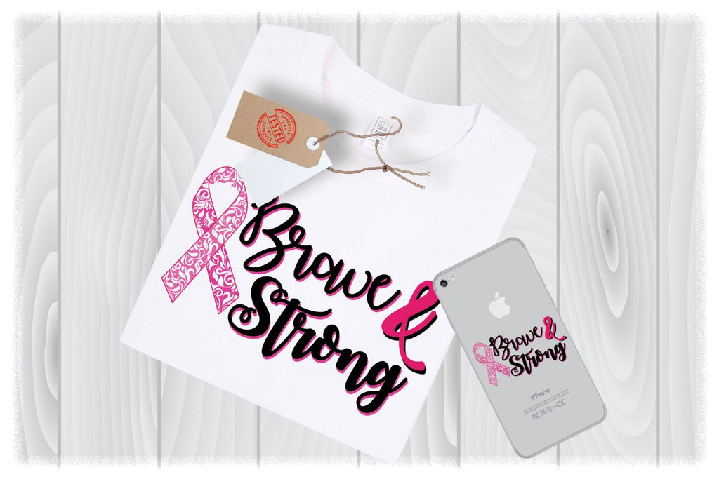 Brave & Strong SVG Files for Cricut Designs | Breast Cancer SVG Files ...